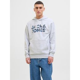Jack & Jones Jack & Jones Herren Kapuzensweatshirt &raquo;JJEBRYAN CORP LOGO SWEAT HOOD NOOS&laquo;, mit Logo Druck grau S