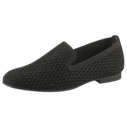 Gabor Herren Slipper , Blockabsatz, Loafer, Bequemschuh mit funkelnden Strass-Steinen schwarz 44