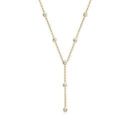 Elli Damen Collierkettchen &raquo;Y-Kette 925 Silber, mit Kristallen von Swarovski &laquo; gold