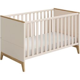 Paidi Babybett &raquo;STIENE 70x140cm in Beige oder Grau, umbaubares Bett mit Massivholz&laquo; Gitterbett 4-fach h&ouml;henverstellbar, entnehmbare Sprossen, 