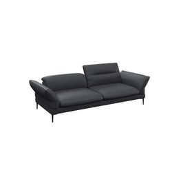 FLEXLUX 3-Sitzer &raquo;Salino, Funktionssofa, Relaxsofa&laquo; Sofa mit Arm- und Kopfteil-Verstellungen, Kaltschaum & Stahl-Wellen schwarz 100% Echtleder