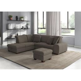 Sit & More sit&more Ecksofa &raquo;Luxor L-Form&laquo; wahlweise mit Bettfunktion, Stauraum und Kopfteilverstellung beige Luxus-Microfaser ALTARA NUBUCK (100% Polyester);