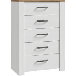 FORTE Kommode &raquo;Bohol&laquo; B/H/T71,7/106,2/42 cm, 5 Schubk&auml;sten, Landhaus Spanplatte