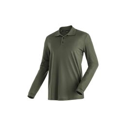 Maier Sports Herren Poloshirt &raquo;Ulrich L/S&laquo; Herren Funktionsshirt, langarm Freizeitshirt mit Hemdkragen, Reg. Fit gr&uuml;n L