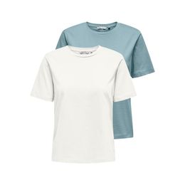 Only Damen Only Kurzarmshirt &raquo;ONLOnly &ndash; Doppelpack T-Shirts f&uuml;r Alltag und Freizeit&laquo; Packung, 2 Stk. regular fit, Jersey, Baumwolle, Rundhals, 