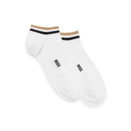 BOSS Herren BOSS Sneakersocken &raquo;2P AS Uni stripe CC&laquo; Packung, 2er, mit geringeltem Abschluss wei&szlig; 39-42