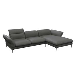 FLEXLUX Ecksofa &raquo;Salino, Funktionssofa mit Recamiere, Relaxsofa, Ecksofa&laquo; Sofa mit Arm- und Kopfteil-Verstellungen, Kaltschaum & Stahl-Wellen grau
