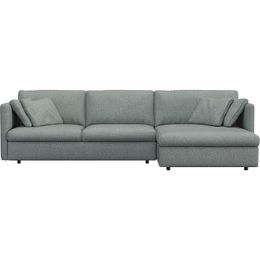 FLEXLUX Ecksofa &raquo;Lovane&laquo; Weich & anschmiegsam, gro&szlig;e Sitztiefe auf Kaltschaum, Dekokissen inkl. blau 62% Polyester/14% Cotton/7% Linen