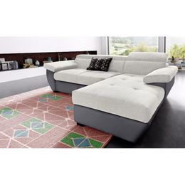 COTTA Ecksofa &raquo;Speedway L-Form&laquo; mit Kopfteilverstellung, wahlweise mit Bettfunktion & Bettkasten Edles Flachgewebe ( 100% Polyester ) / Feine Struktur