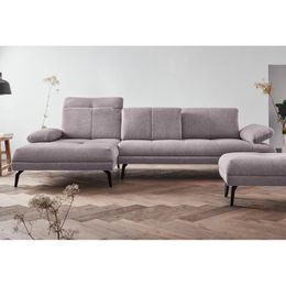 Home Affaire Ecksofa &raquo;Stenlille Muktifunktionssofa, L-Form&laquo; incl. Sitztiefen-, Kopfteil- und Armteilverstellung grau Struktur weich (100% Polyester);