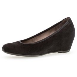 Gabor Damen Pumps , Halbschuh, Keilabsatz, Schlupfschuh, in Saccetto Machart schwarz 44