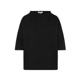 Senses.the Label Strukturiertes Shirt TEE:GAN mit Mock-Kragen Damen Gr&ouml;&szlig;e S schwarz