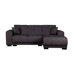 Home Affaire Ecksofa &raquo;Langeland L-Form&laquo; incl. 2 Zierkissen, Recamiere wahlweise links oder rechts schwarz 100% Polyester