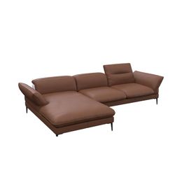 FLEXLUX Ecksofa &raquo;Salino, Funktionssofa mit Recamiere, Relaxsofa, Ecksofa&laquo; Sofa mit Arm- und Kopfteil-Verstellungen, Kaltschaum & Stahl-Wellen braun
