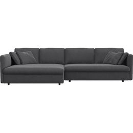 FLEXLUX Ecksofa &raquo;Lovane&laquo; Weich & anschmiegsam, gro&szlig;e Sitztiefe auf Kaltschaum, Dekokissen inkl. grau 100% Polyester