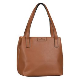Tom Tailor Damen Tom Tailor Shopper &raquo;Miri zip&laquo; aus griffigem Lederimitat mit praktischen flachen Handgriffen braun