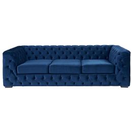 Home Affaire Chesterfield-Sofa &raquo;Kalina&laquo; klassische Chesterfield-Knopfheftung, sehr hochwertige Verarbeitung blau