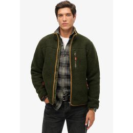 Superdry Herren Fleecejacke &raquo;OUTDOOR FULL ZIP FLEECE&laquo; ohne Kapuze gr&uuml;n XXL