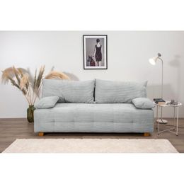 Collection AB Schlafsofa &raquo;Bella, B: 196 cm, Liegefl. 145x196 cm&laquo; mit Bettfunktion, Bettkasten & 2 Armlehnenkissen, Federkern grau 100%Polyester