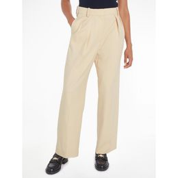 Tommy Hilfiger Damen Webhose &raquo;MD CORE RELAXED STRAIGHT PANT&laquo; mit Logostickerei auf der R&uuml;ckseite beige 36, N-Gr