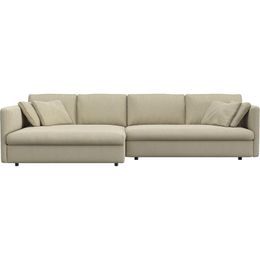 FLEXLUX Ecksofa &raquo;Lovane&laquo; Weich & anschmiegsam, gro&szlig;e Sitztiefe auf Kaltschaum, Dekokissen inkl. beige 100% Polyester