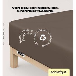 Schlafgut Spannbettlaken &raquo;EASY Jersey Elasthan Boxspring&laquo; MADE IN GREEN by OEKO-TEX beige Jersey, Obermaterial: 95% Baumwolle, 5% Elasthan