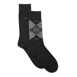 BOSS Herren BOSS Socken &raquo;2P RS Argyle CC&laquo; Packung, 2er Pack, 2 Paar tlg. mit BOSS Schriftzug schwarz 39-42