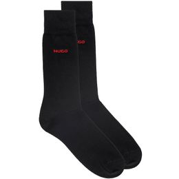 Hugo Underwear Herren HUGO Underwear Businesssocken &raquo;2P RS UNI CC&laquo; Packung, 2er Pack, 2 Paar tlg. mit kontrastfarbenem HUGO Logo-Schriftzug schwarz 43