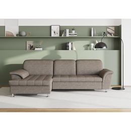 DOMO collection Ecksofa &raquo;Franzi Steppung im Sitzbereich B7T/H: 278/162/80 cm, L-Form&laquo; wahlweise mit Bettfunktion, Bettkasten und Kopfteilverstellung 