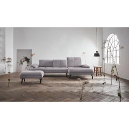 Home Affaire Ecksofa &raquo;Stenlille Muktifunktionssofa, L-Form&laquo; incl. Sitztiefen-, Kopfteil- und Armteilverstellung grau Struktur weich (100% Polyester);