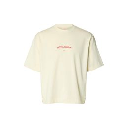 Selected T-Shirt 'SLHLiam' Herren Gr&ouml;&szlig;e XXL creme / grenadine