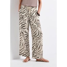 Street One Damen Street One Stoffhose Sommerhose mit All-Over Print beige 42, L&auml;nge 30