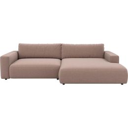 Musterring Ecksofa &raquo;LUCIA L-Form&laquo; braun Flachgewebe VALMONT (60% Baumwolle/40% Leinen);Leder PURO, pigmentiertes Leder;Microfaser CRONA (100% Polyester);