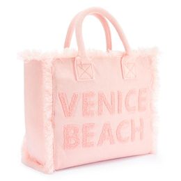 Venice Beach Damen Shopper &raquo;Henkeltasche, Strandtasche&laquo; Handtasche, Schultertasche, gro&szlig;e Tasche, Tragetasche, Badetasche rosa