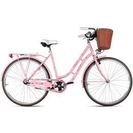 Dacapo Cityrad &raquo;Damenrad 28'' Classic Premium Rosa 1 Gang RH 53 cm mit Korb&laquo; 1 Gang ohne Schaltung Cityrad