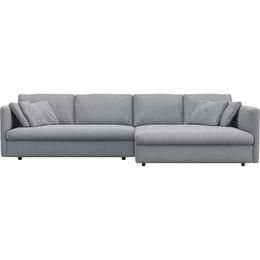 FLEXLUX Ecksofa &raquo;Lovane&laquo; Weich & anschmiegsam, gro&szlig;e Sitztiefe auf Kaltschaum, Dekokissen inkl. grau 100% Polyester