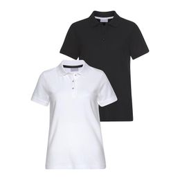 Eastwind Damen Poloshirt Packung, 2er-Pack, 2 Stk. figurumspielende Passform, Polokragen, Basic-Stil schwarz-wei&szlig; 32/34