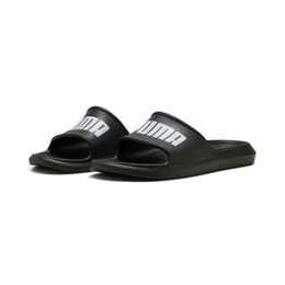 Badesandale Puma "DIVECAT V2 LITE", Herren, Gr. 38, schwarz-wei&szlig; (Puma schwarz, Puma wei&szlig;), Synthetik, unifarben, Schuhe, schnell trocknendes Obermaterial, leicht profilierte Laufsohle