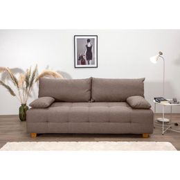Collection AB Schlafsofa &raquo;Bella, B: 196 cm, Liegefl. 145x196 cm&laquo; mit Bettfunktion, Bettkasten & 2 Armlehnenkissen, Federkern 100%Polyester