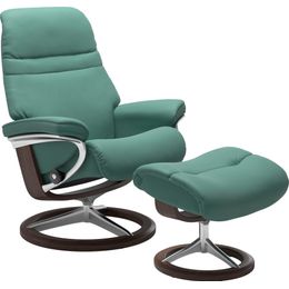 Relaxsessel stressless "Sunrise", gr&uuml;n (aqua gr&uuml;n paloma), B:83cm H:105cm T:74cm, Leder BATICK: BATICK ist ein leicht korrigiertes, durchgef&auml;rbtes und genarbtes M&ouml;belleder, bei dem die meisten Unebenheiten und Spuren in der Regel entfernt wurden.;Leder PALOMA: PALOMA ist ein durchgef&auml;rbtes Semianilin-M&ouml;belleder mit nat&uuml;rlicher Narbung.;ROHLEDER Stoff Q2 FARON: Ein fester zuverl&auml;ssiger Boucl&eacute; mit e