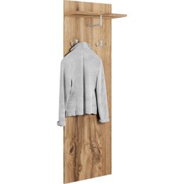 OTTO home Garderobenpaneel &raquo;Paris&laquo; 1 Stk. tlg. Wandgarderobe mit Doppelhaken und Kleiderstange (B/T/H): 40/21,5/130cm braun Holzwerkstoff