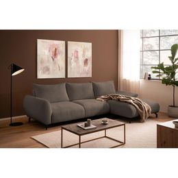 OTTO home Ecksofa &raquo;KELLIE, L-Form, 315 cm, verstellbare Armlehne, Metallf&uuml;&szlig;e,&laquo; wahlweise Recamiere links o. rechts, Chenille-Stoff, hoher Sitzkomfort