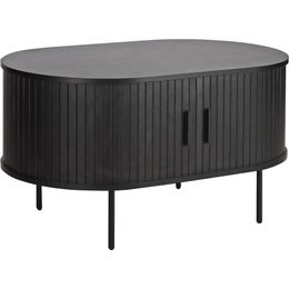 M&ouml;bilia Couchtisch M&Ouml;BILIA, schwarz (schwarz, schwarz, schwarz), B:100cm H:55cm T:60cm, Melaminplatte in Schwarz, pulverbeschichtete Metallbeine, Tische, Couchtisch, 2 Schiebet&uuml;ren