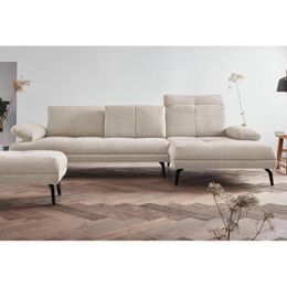 Home Affaire Ecksofa &raquo;Stenlille Muktifunktionssofa, L-Form&laquo; incl. Sitztiefen-, Kopfteil- und Armteilverstellung beige Struktur weich (100% Polyester);