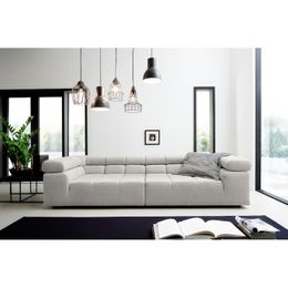 Home Affaire Big-Sofa &raquo;Ancona modern, elegant, bequem, viel Platz, B/T/H: 290/110/70 cm&laquo; auff&auml;llige Steppung, inkl. 2 Zierkissen und verstellbaren 