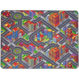 PRIMAflor-Ideen in Textil Kinderteppich &raquo;Spielteppich BIG CITY, Made in Belgium&laquo; rechteckig 5 mm H&ouml;he Stra&szlig;en-Teppich, Stra&szlig;enbreite ca. 9 cm, 