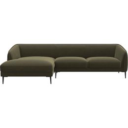 FLEXLUX Ecksofa &raquo;Belle Designsofa, L-Form, B/T 288/149 cm&laquo; Skandinavisches Design, In hochwertiger Verarbeitung gr&uuml;n 100% Polyester
