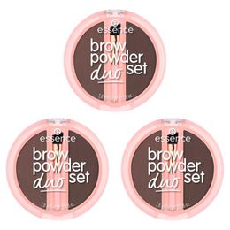 Essence Damen Augenbrauen-Puder &raquo;brow powder duo set&laquo; Nat&uuml;rliche Definition der Augenbrauen, pr&auml;zise Anwendung, verblendbar. schwarz