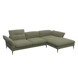 FLEXLUX Ecksofa &raquo;Salino, Funktionssofa mit Recamiere, Relaxsofa, Ecksofa&laquo; Sofa mit Arm- und Kopfteil-Verstellungen, Kaltschaum & Stahl-Wellen gr&uuml;n 100