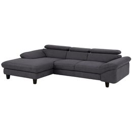 Home Affaire Ecksofa &raquo;Pilot L-Form&laquo; mit Kopfteilverstellung, wahlweise mit Bettfunktion & Bettkasten grau 100% Polyester, Feinstruktur 75000 